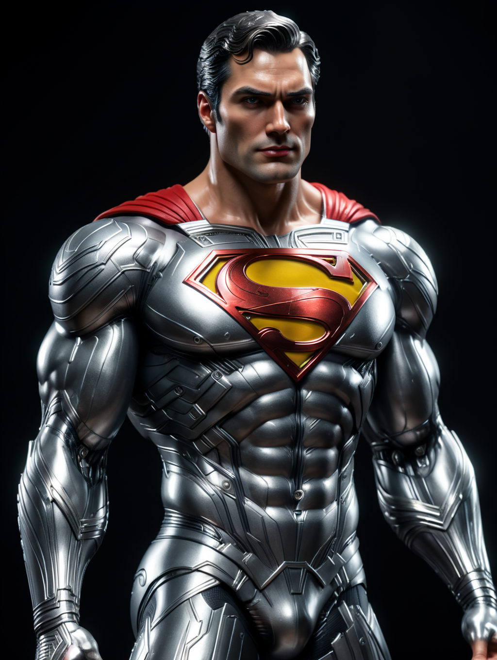 Premium Free ai Images | silver superman figure complete body head arms ...