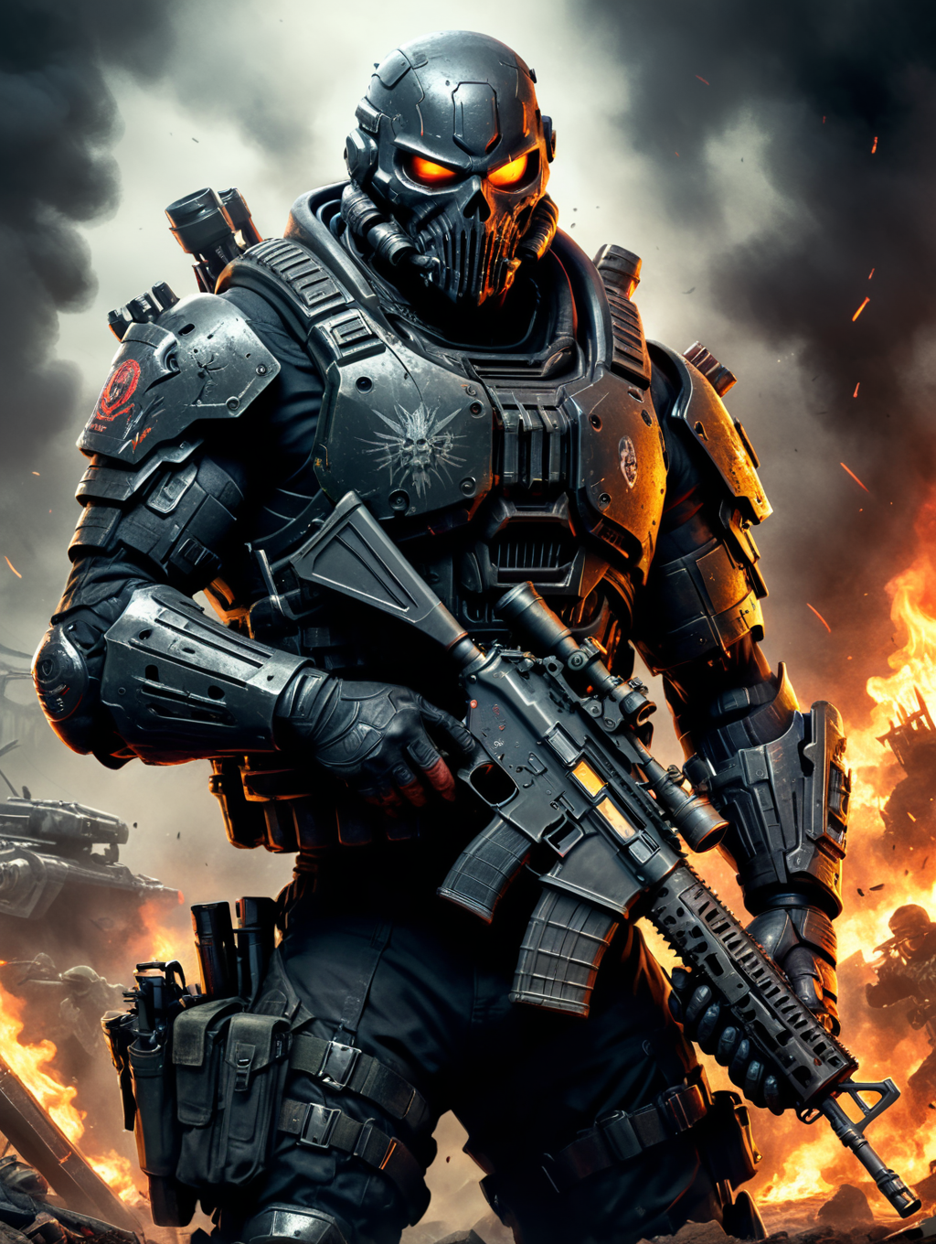 Premium Free ai Images | shirt illustration modern warfare soldier ...