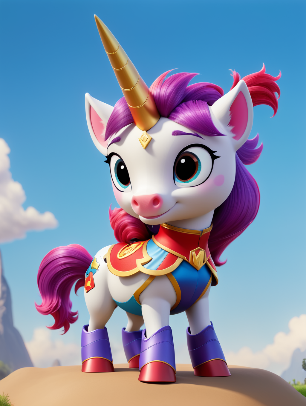 Premium Free ai Images | pony superhero artist with cape and with ...