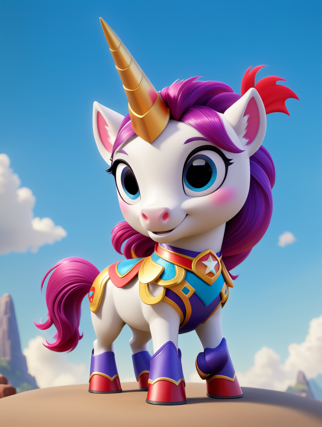 Premium Free ai Images | pony superhero artist with cape and with ...