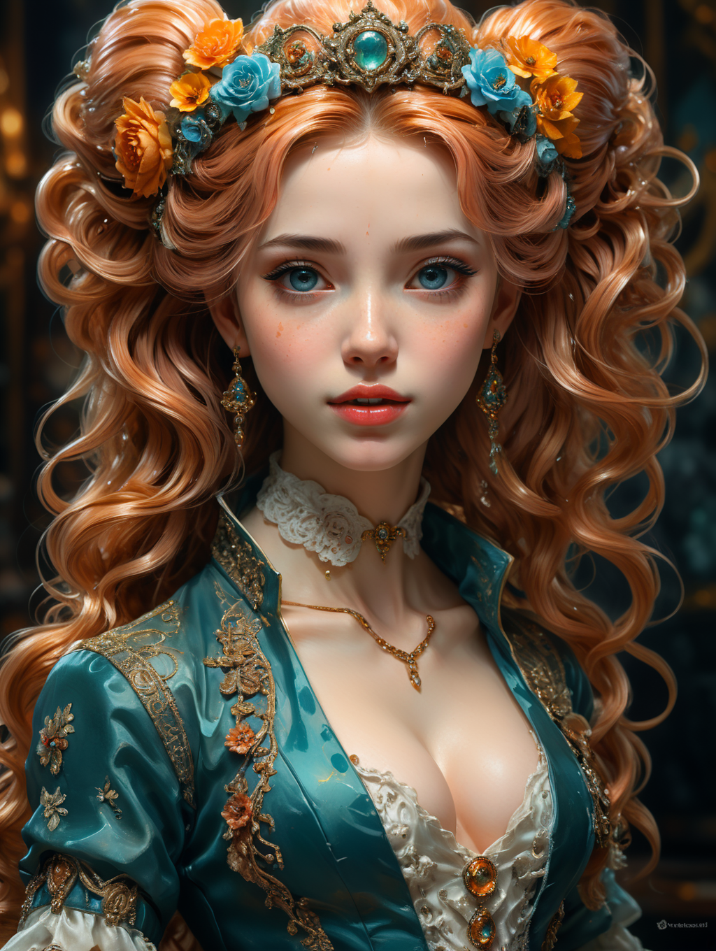 Premium Free ai Images | draw ahegao belle delphine young woman stunning highly detailed ornate ...