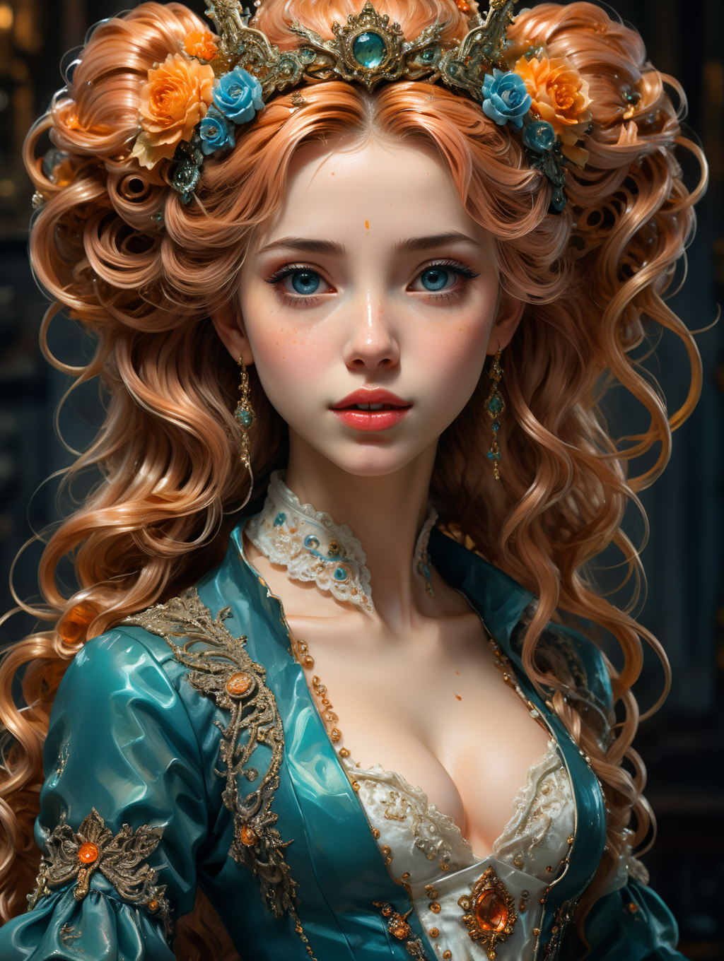 Premium Free ai Images | draw ahegao belle delphine young woman stunning highly detailed ornate ...