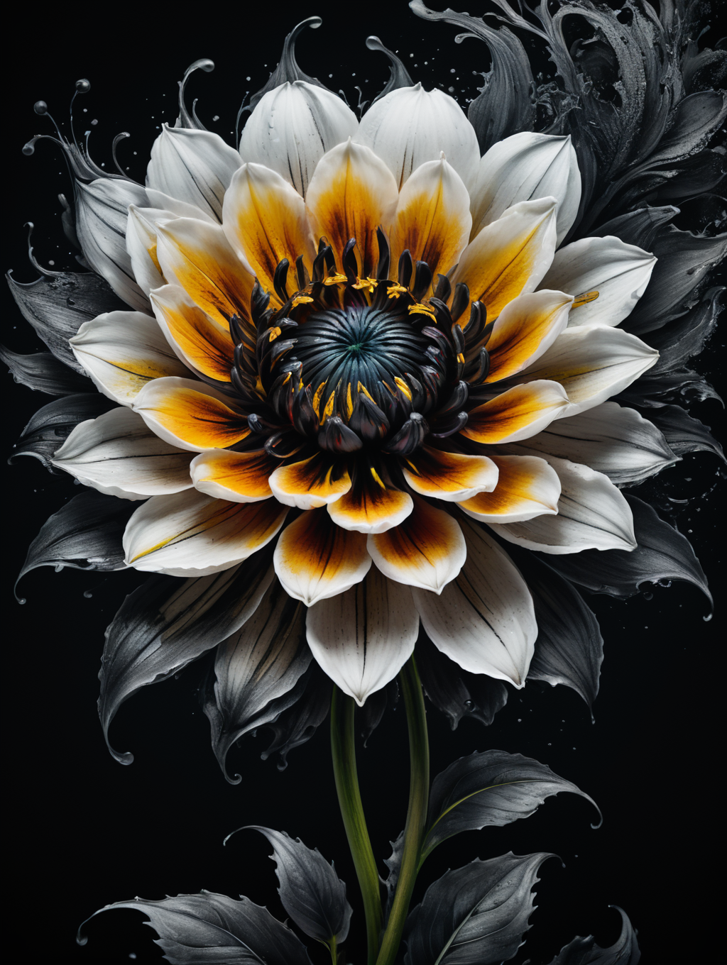 Premium Free ai Images | minimalist ink flower abstract floral art in ...