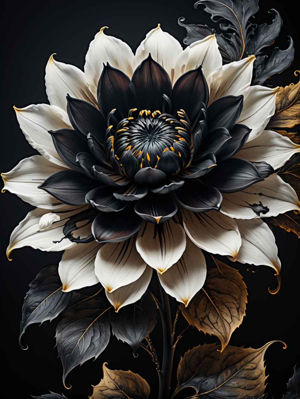 Premium Free ai Images | minimalist ink flower abstract floral art in ...