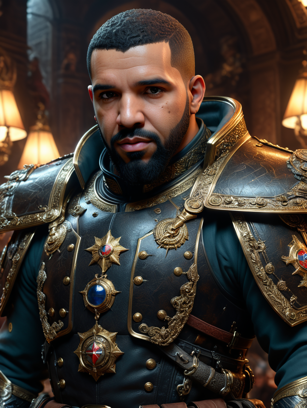 Premium Free ai Images | drake as general