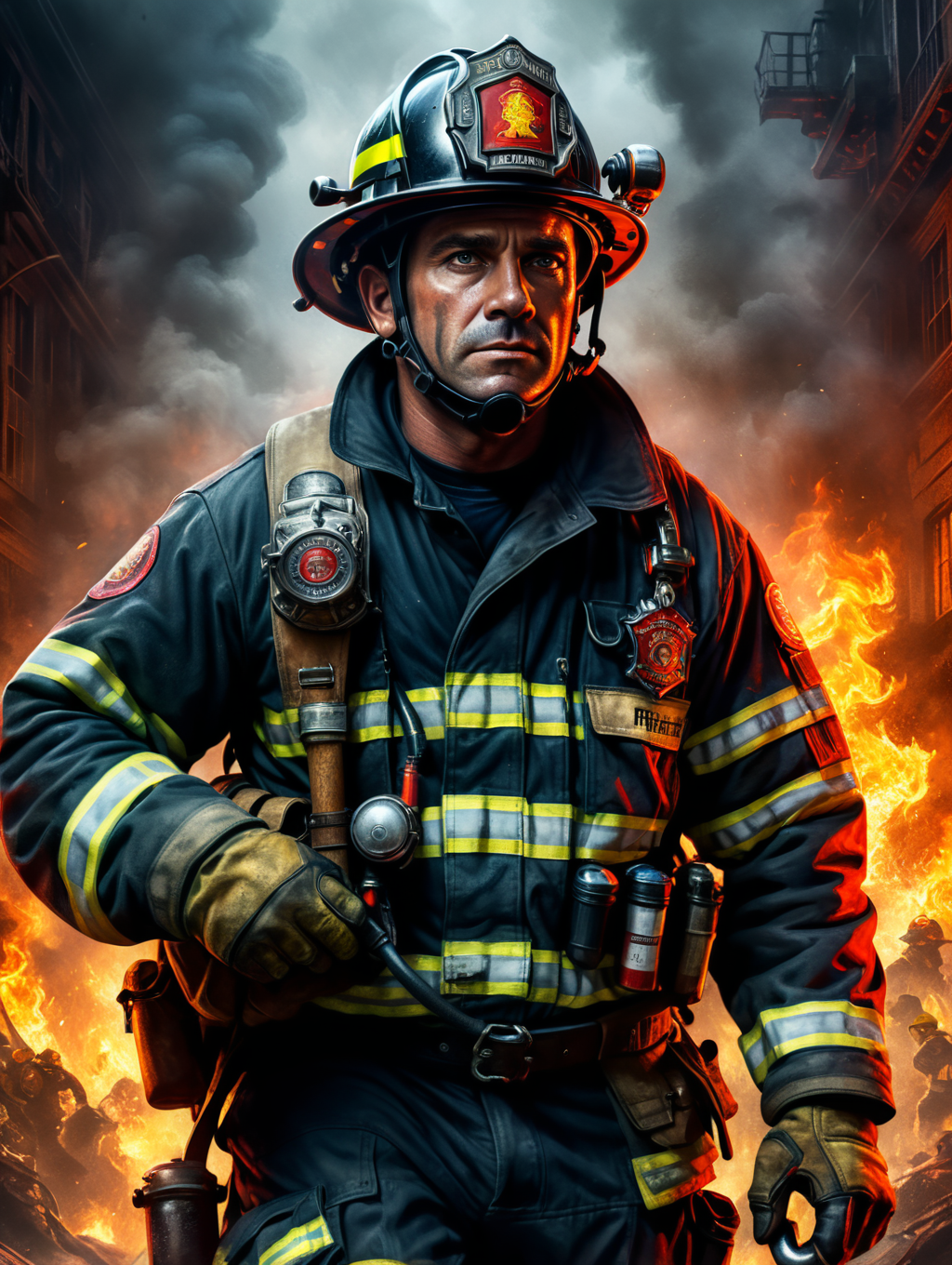 Premium Free ai Images | firefighter poster