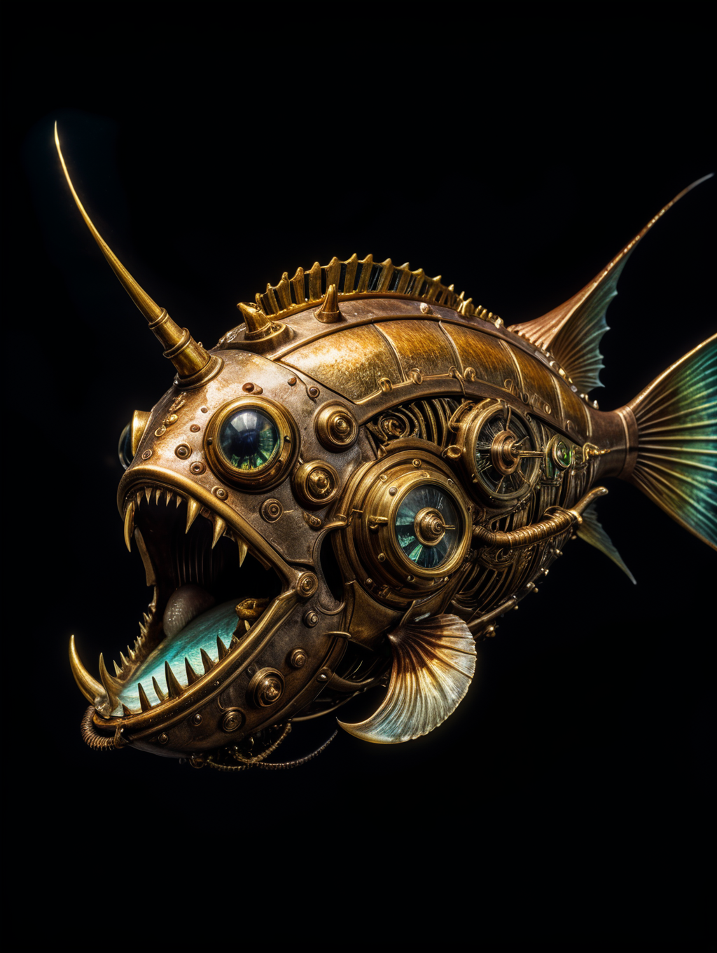 Premium Free ai Images | image beautiful florescent unique steampunk ...