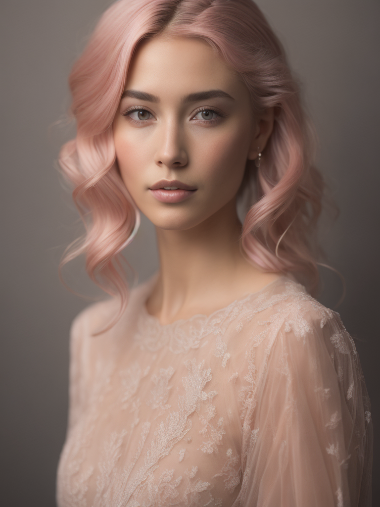 Premium Free ai Images | lady sporting rosy hued hair donned in ...