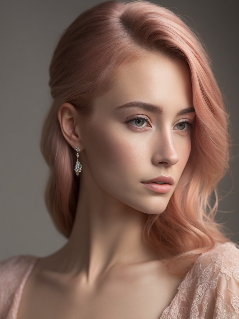 Premium Free ai Images | lady sporting rosy hued hair donned in ...