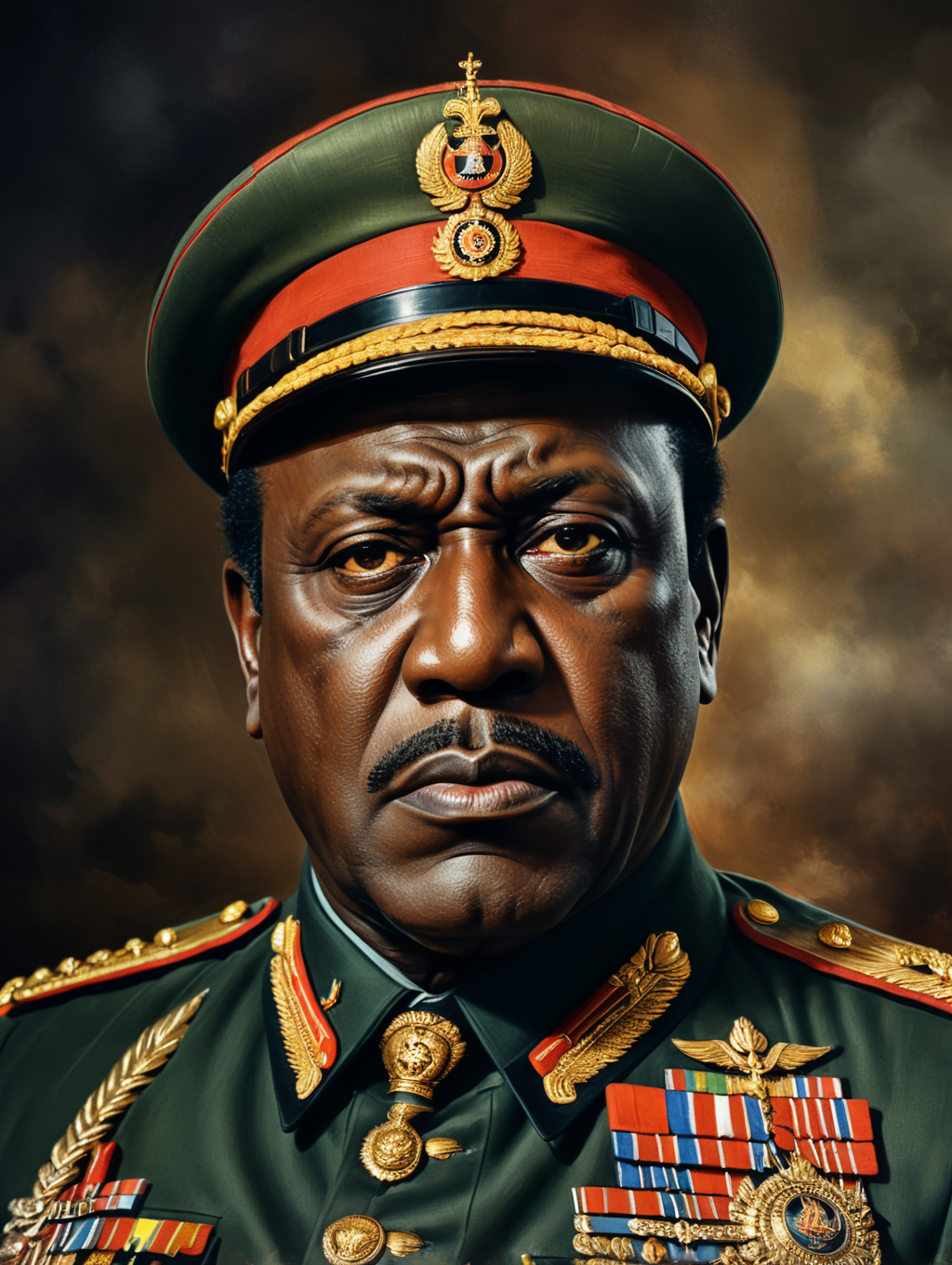 Premium Free ai Images | portrait of the dictator idi amin in realistic ...