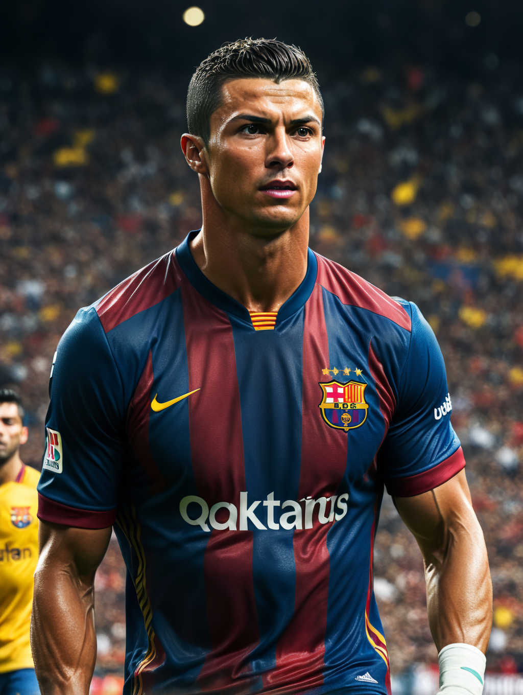 Premium Free ai Images | cristiano ronaldo in barcelona ultra