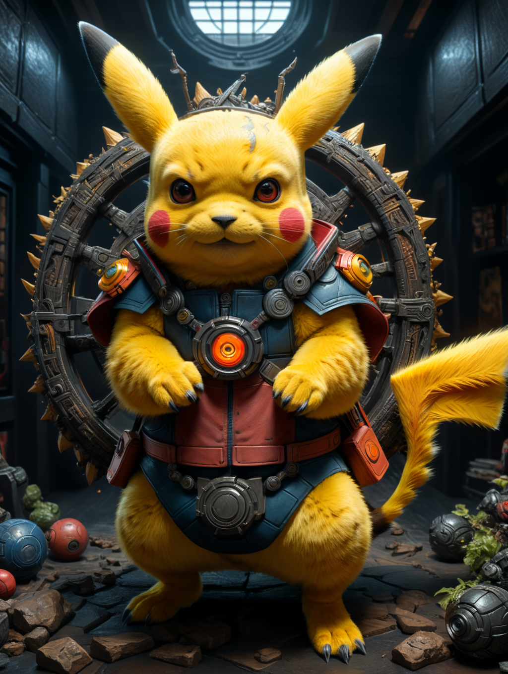 Premium Free ai Images | pikachu naruto style