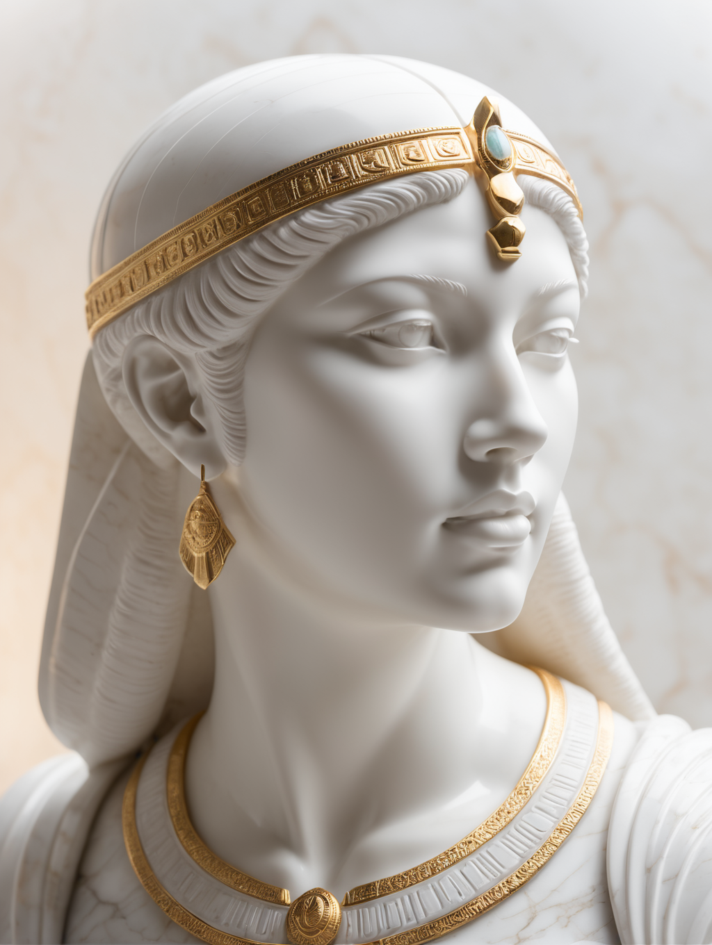 Premium Free ai Images | cleopatra marble statue