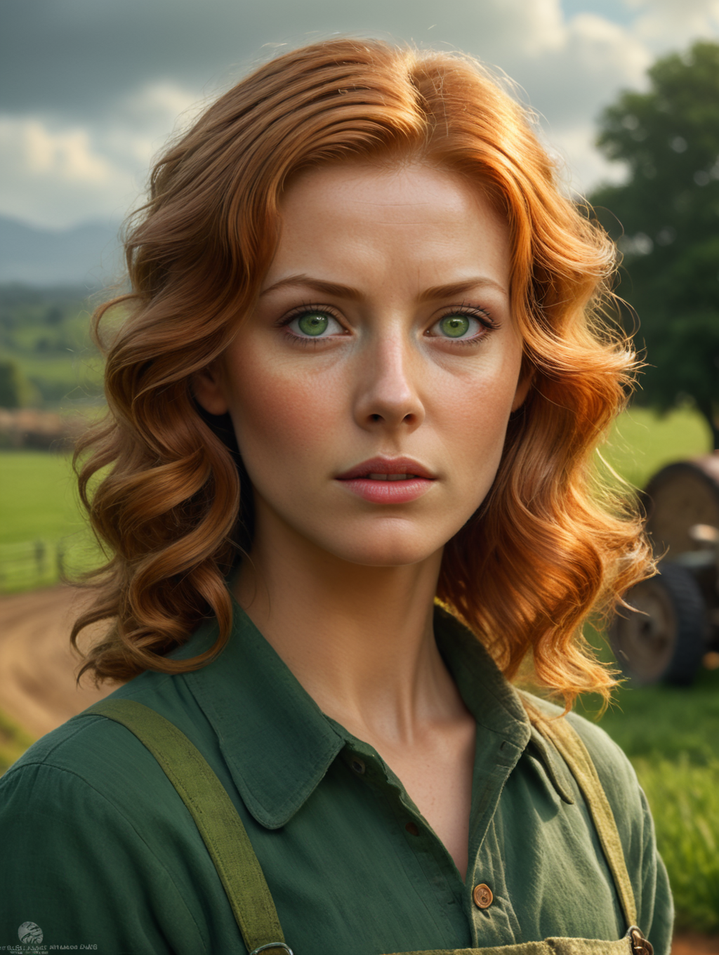 Premium Free ai Images | woman in her late with ginger hair no makeup ...