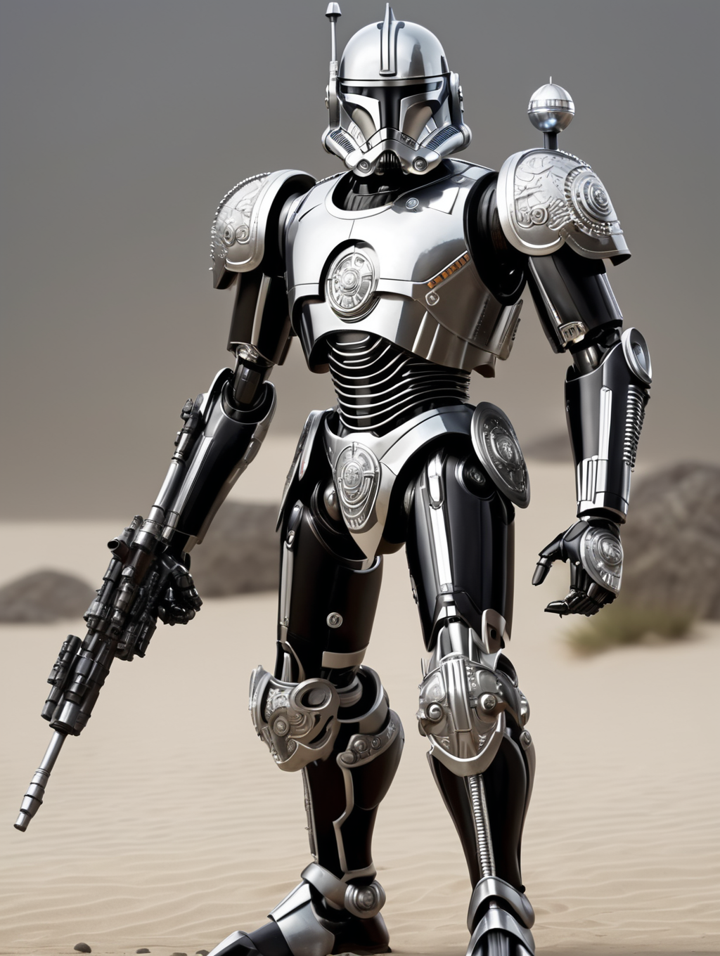 Premium Free ai Images | commando droid star wars full body battle pose ...