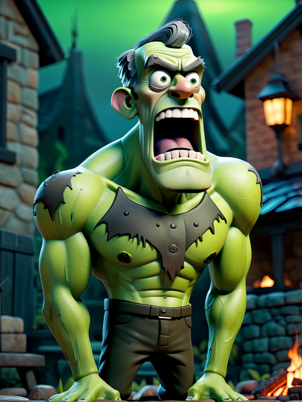 Premium Free ai Images | cartoon full body image of boris karloff as ...