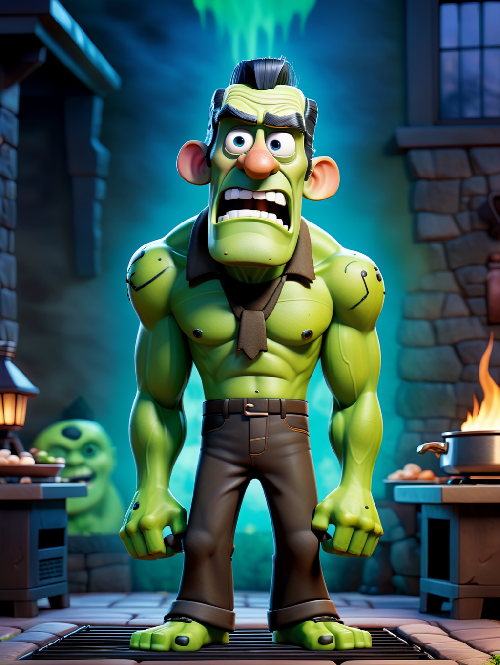 Premium Free ai Images | full body image of boris karloff as ...