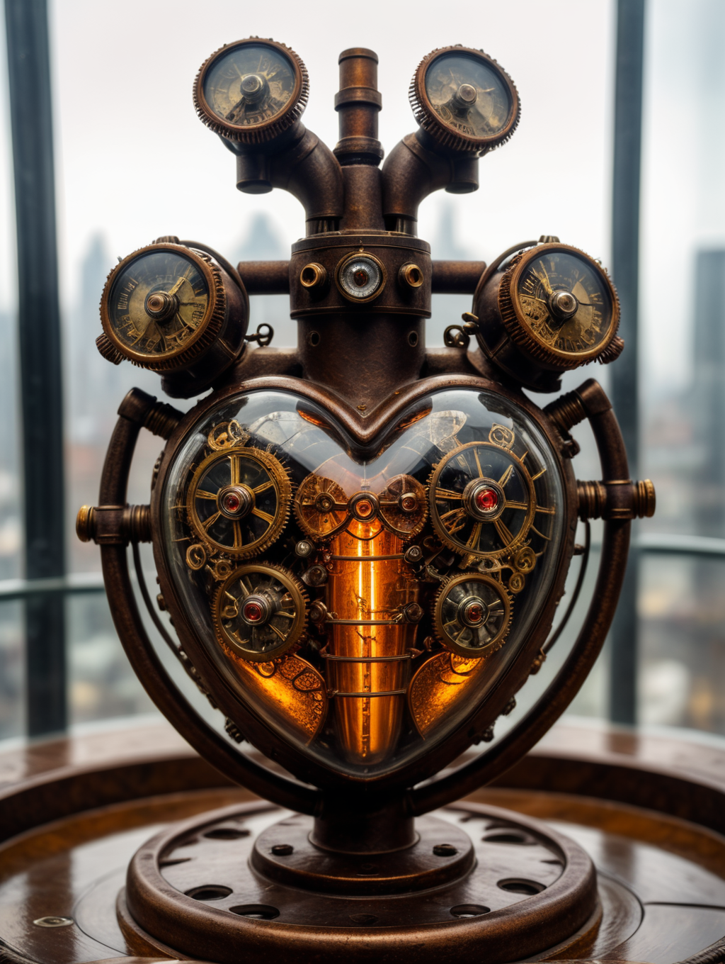 Premium Free ai Images | hyper realistic dead rusted heart in steampunk ...