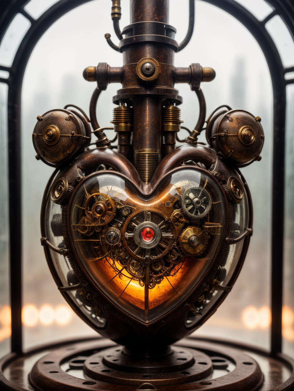 Premium Free ai Images | hyper realistic dead rusted heart in steampunk ...