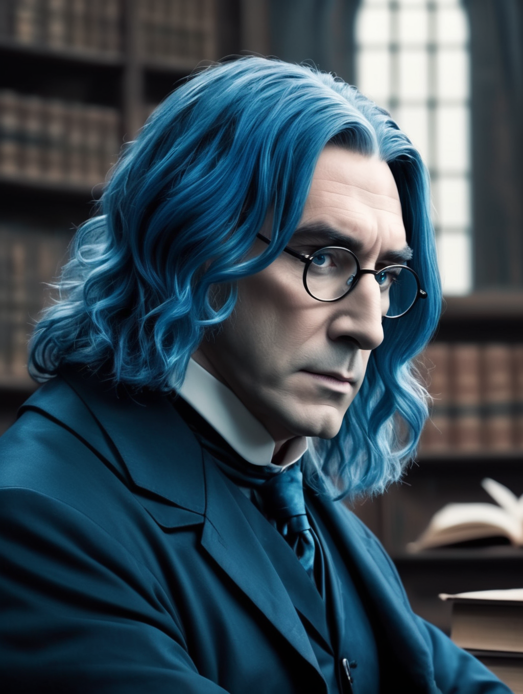 Premium Free ai Images | professor snape from harry potter with blue ...
