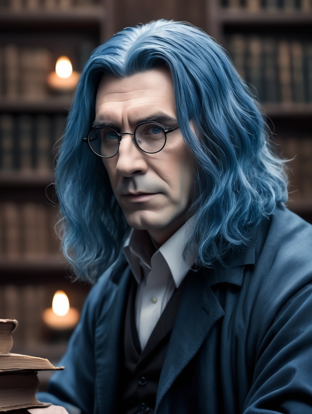 Premium Free ai Images | professor snape from harry potter with blue ...