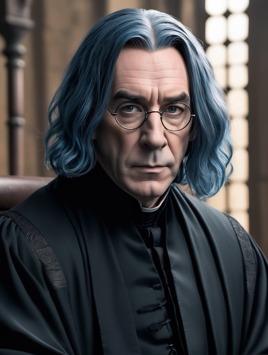 Premium Free ai Images | professor snape from harry potter with blue ...