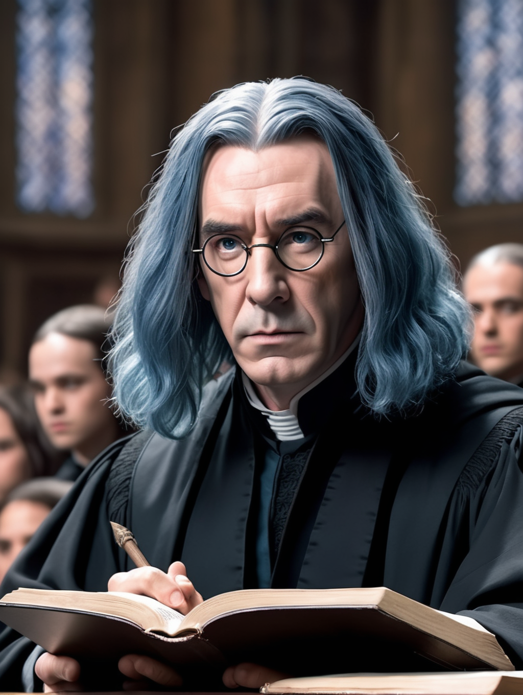 Premium Free ai Images | professor snape from harry potter with blue ...