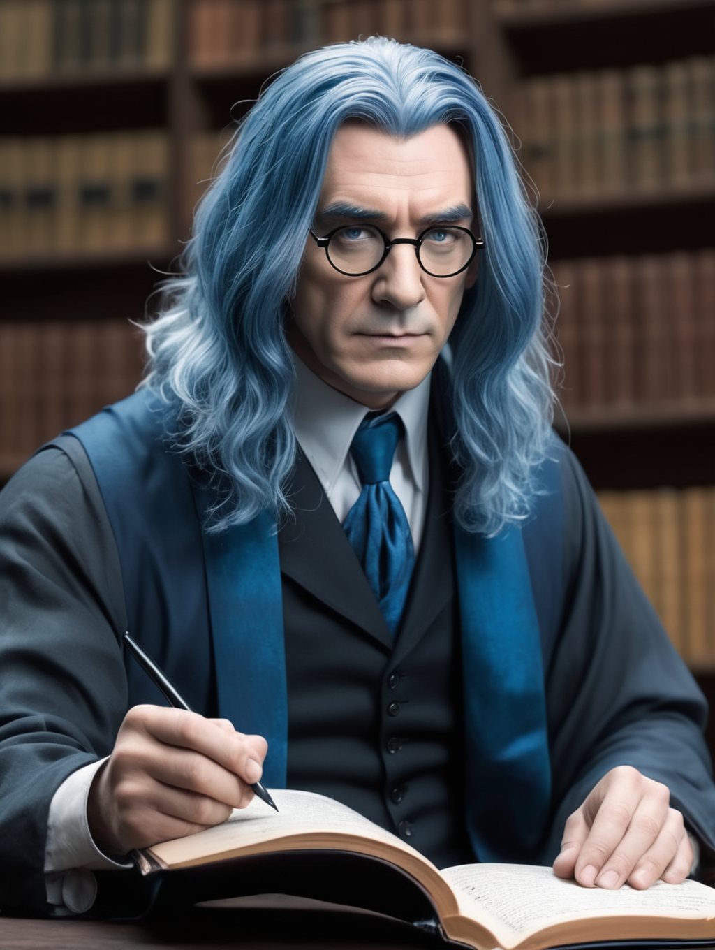 Premium Free ai Images | professor snape from harry potter with blue ...