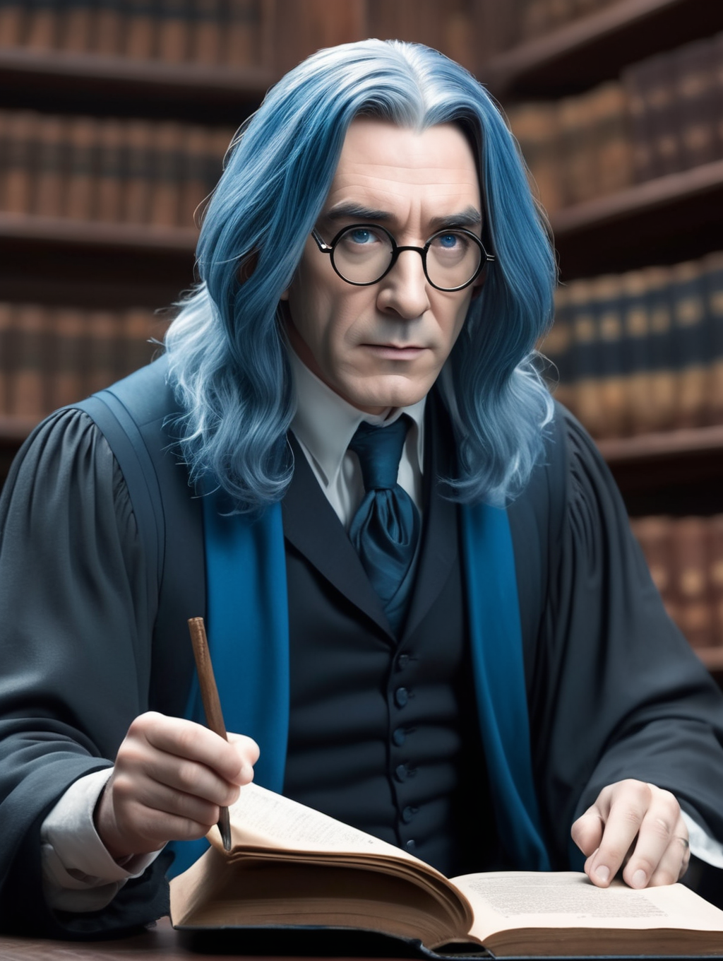 Premium Free ai Images | professor snape from harry potter with blue ...