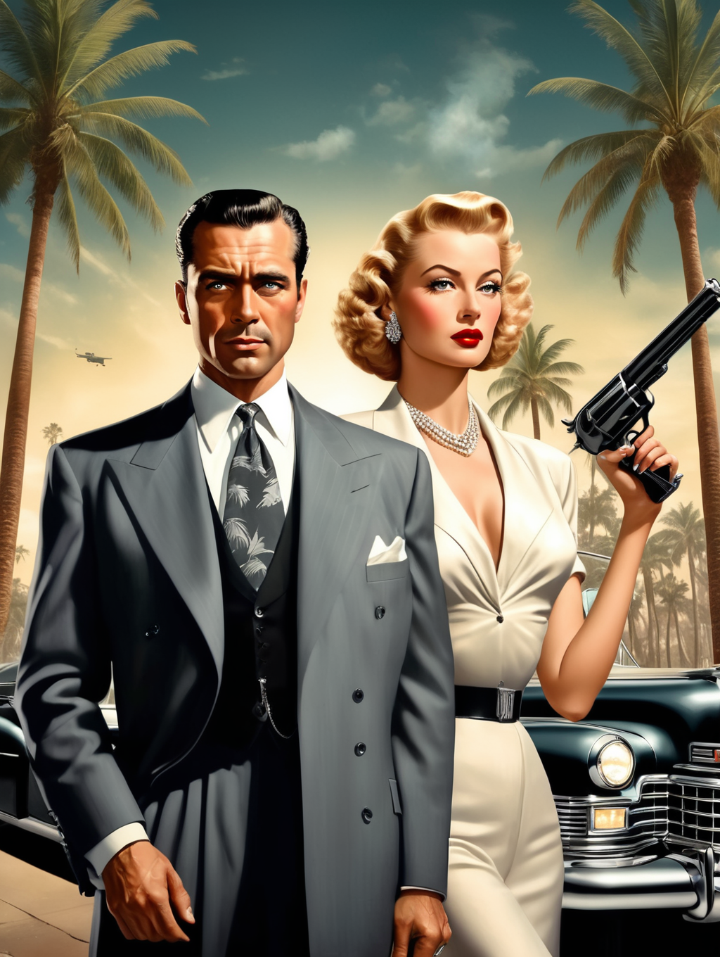 Premium Free ai Images | hollywood film noir poster collage glamorous ...