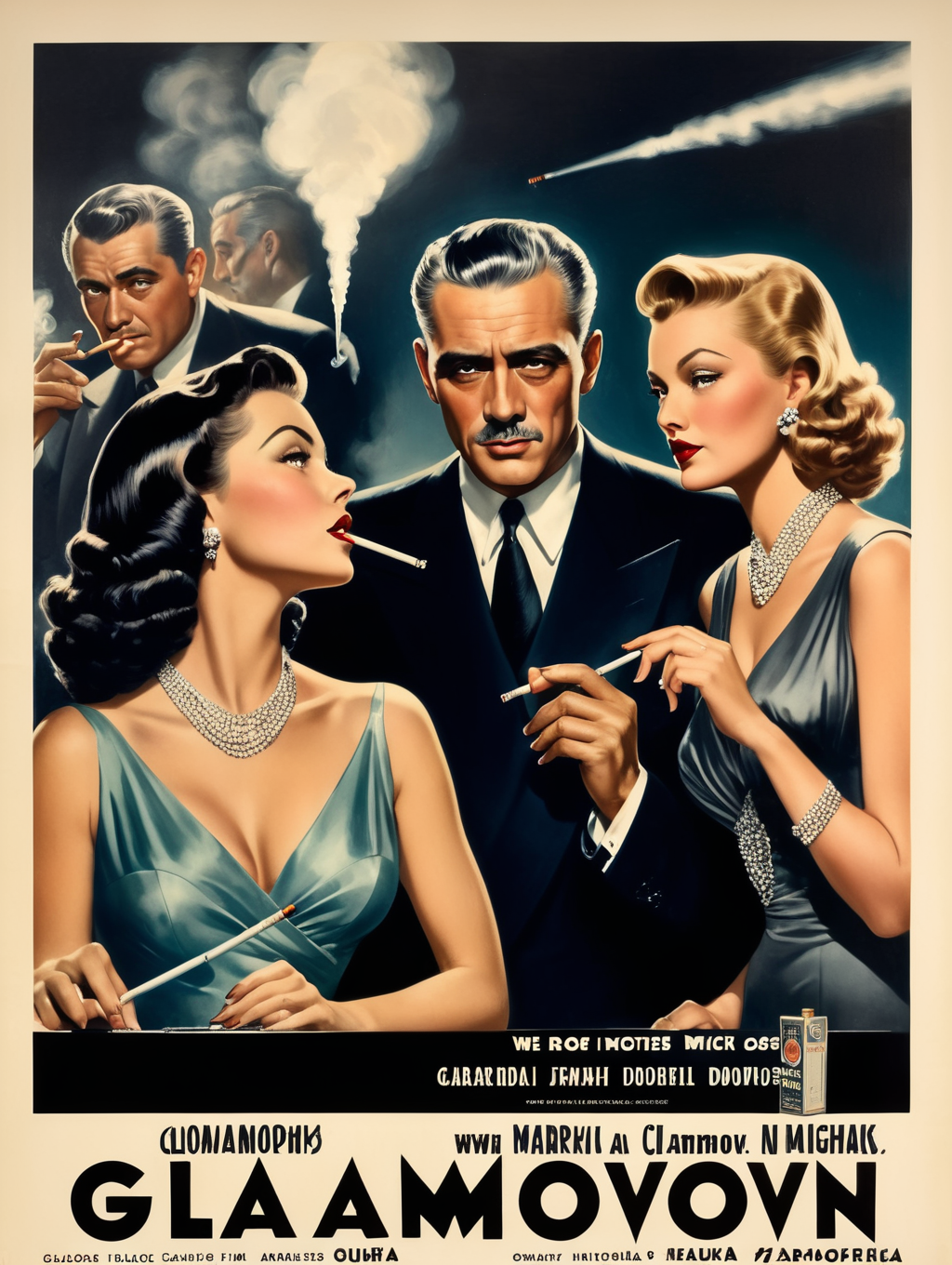 Premium Free ai Images | hollywood film noir poster with the title ...