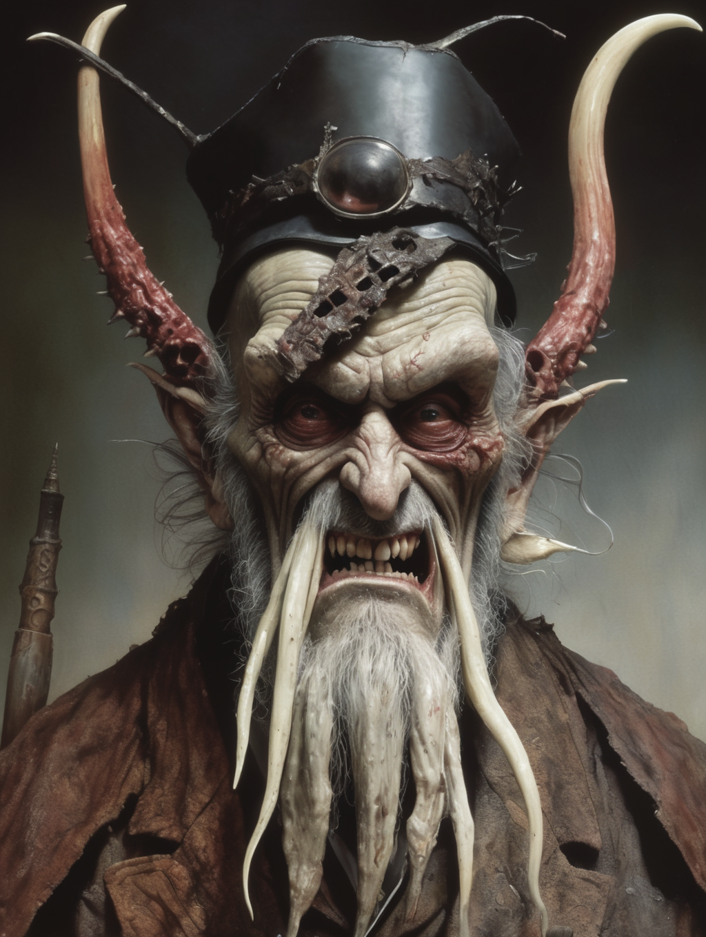 Premium Free ai Images | old rabbi smiling with slit mouthed and razor ...