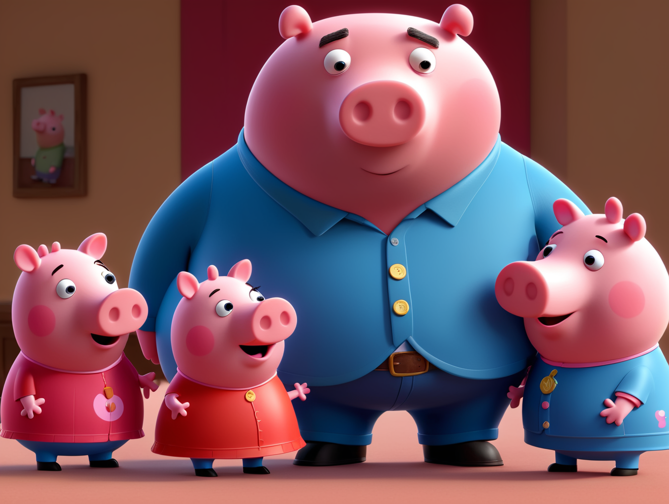 Premium Free ai Images | peppa pig le papa du dessin anime