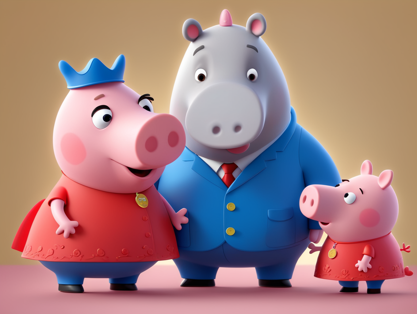 Premium Free ai Images | peppa pig le papa du dessin anime