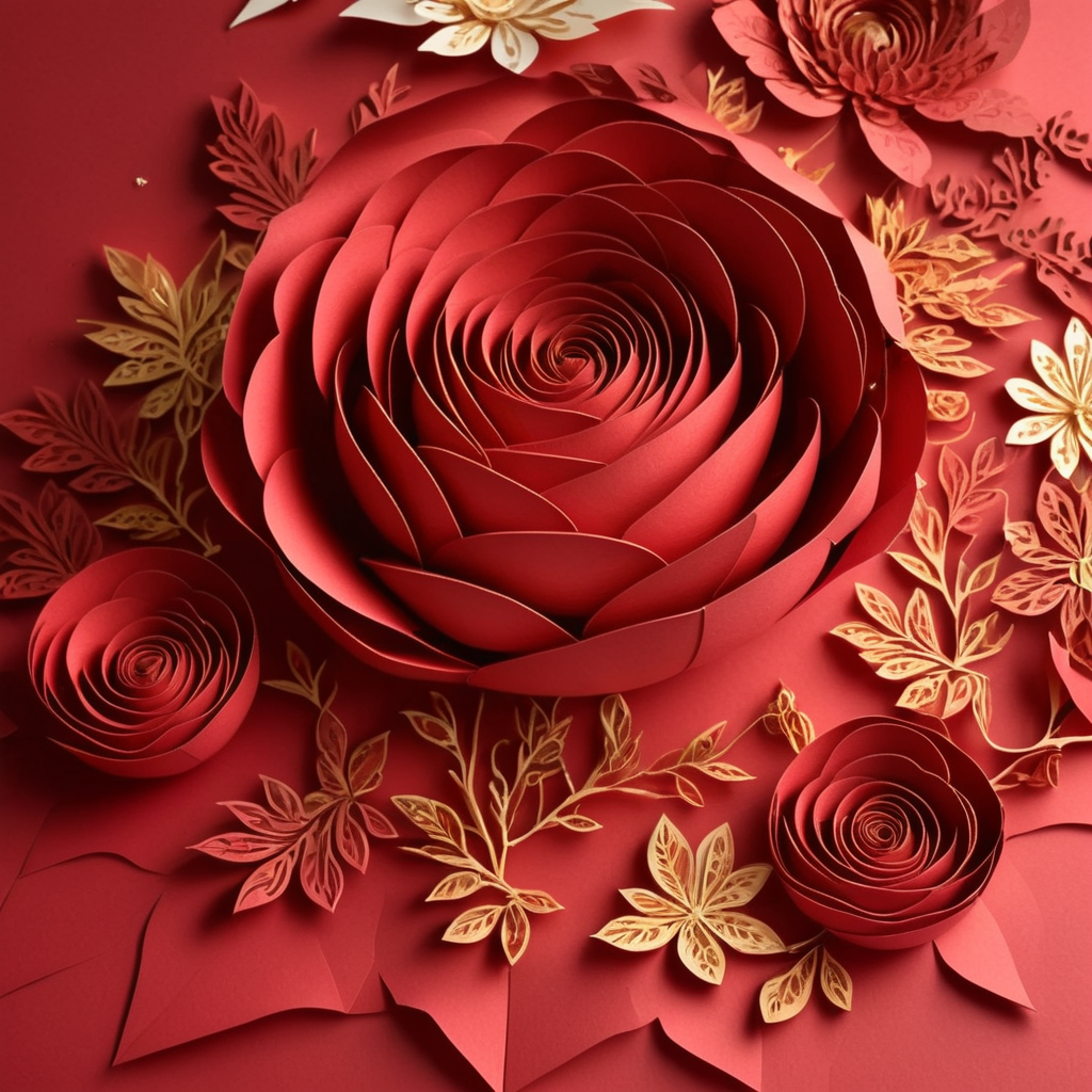 Premium Free ai Images | golden glitter roses centered in white ...