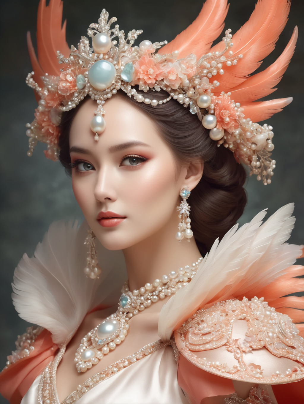 Premium Free ai Images | sea phoenix named pearl with coral on her head ...