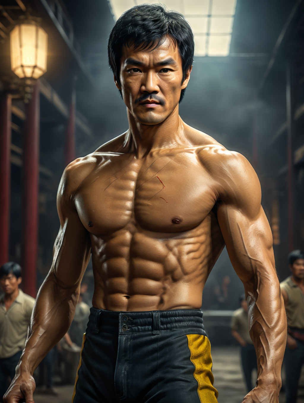 Premium Free ai Images | bruce lee standing looking at camera