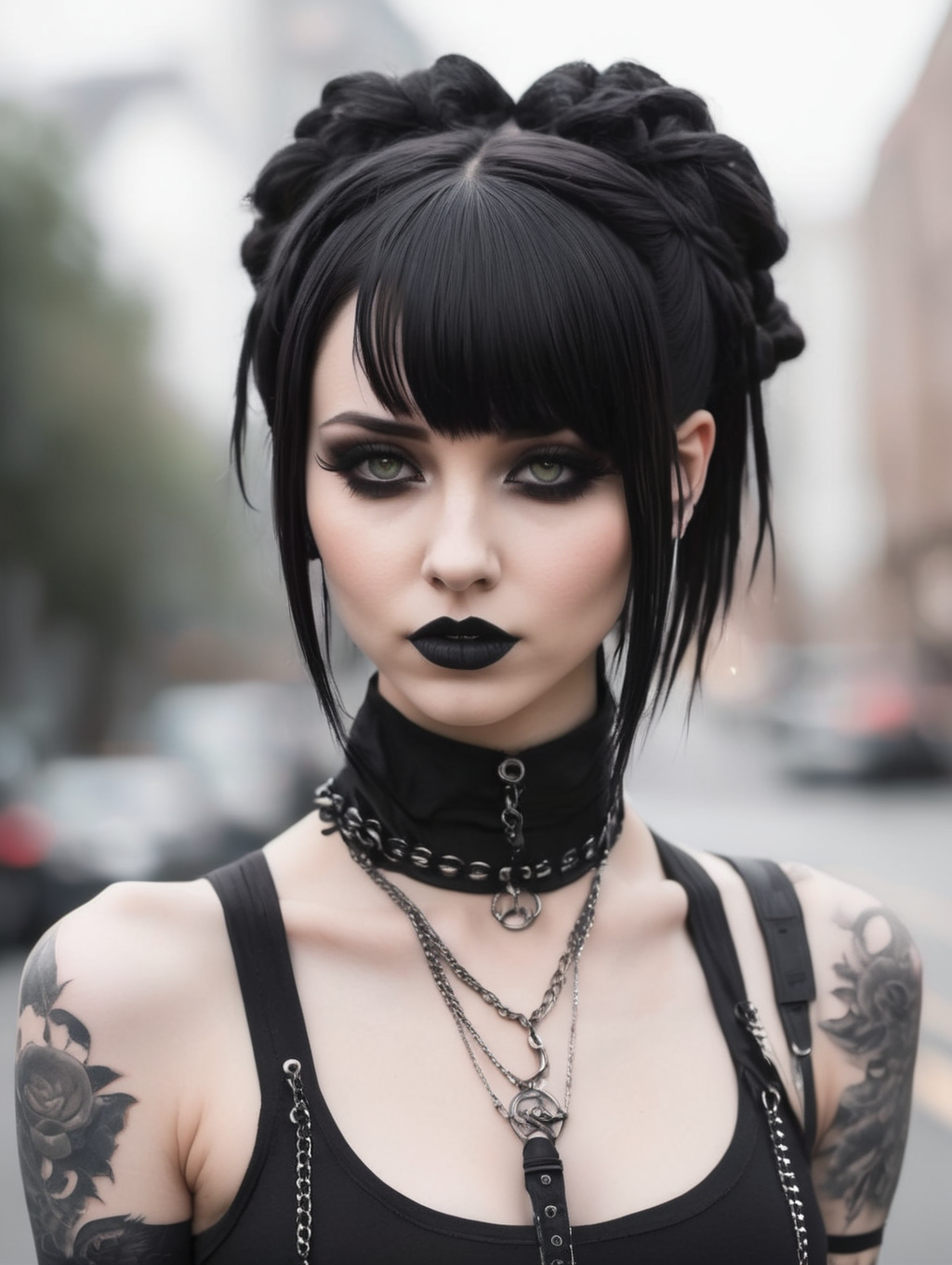 Premium Free ai Images | fit goth girl