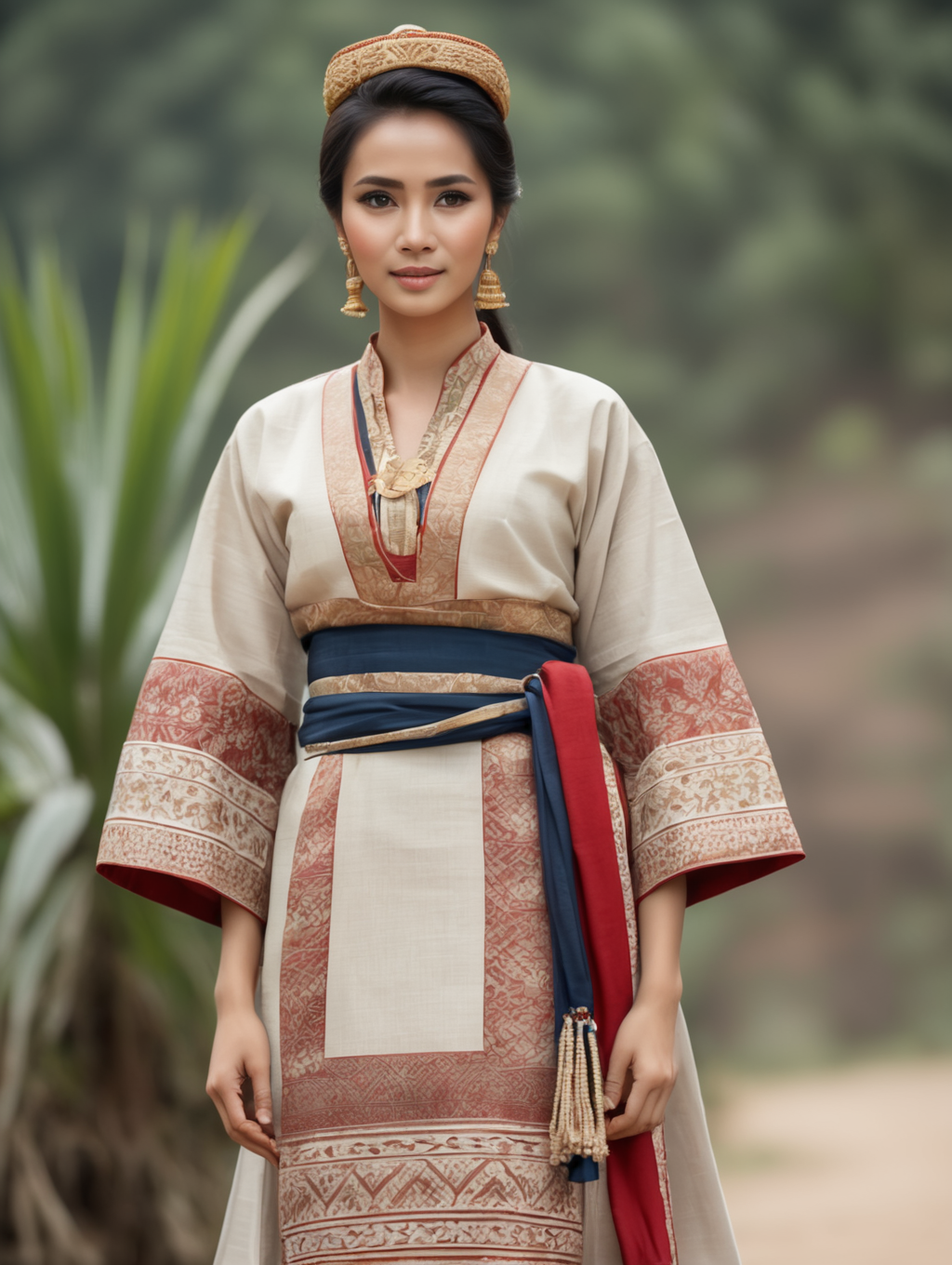 Premium Free ai Images | jarai traditional dress