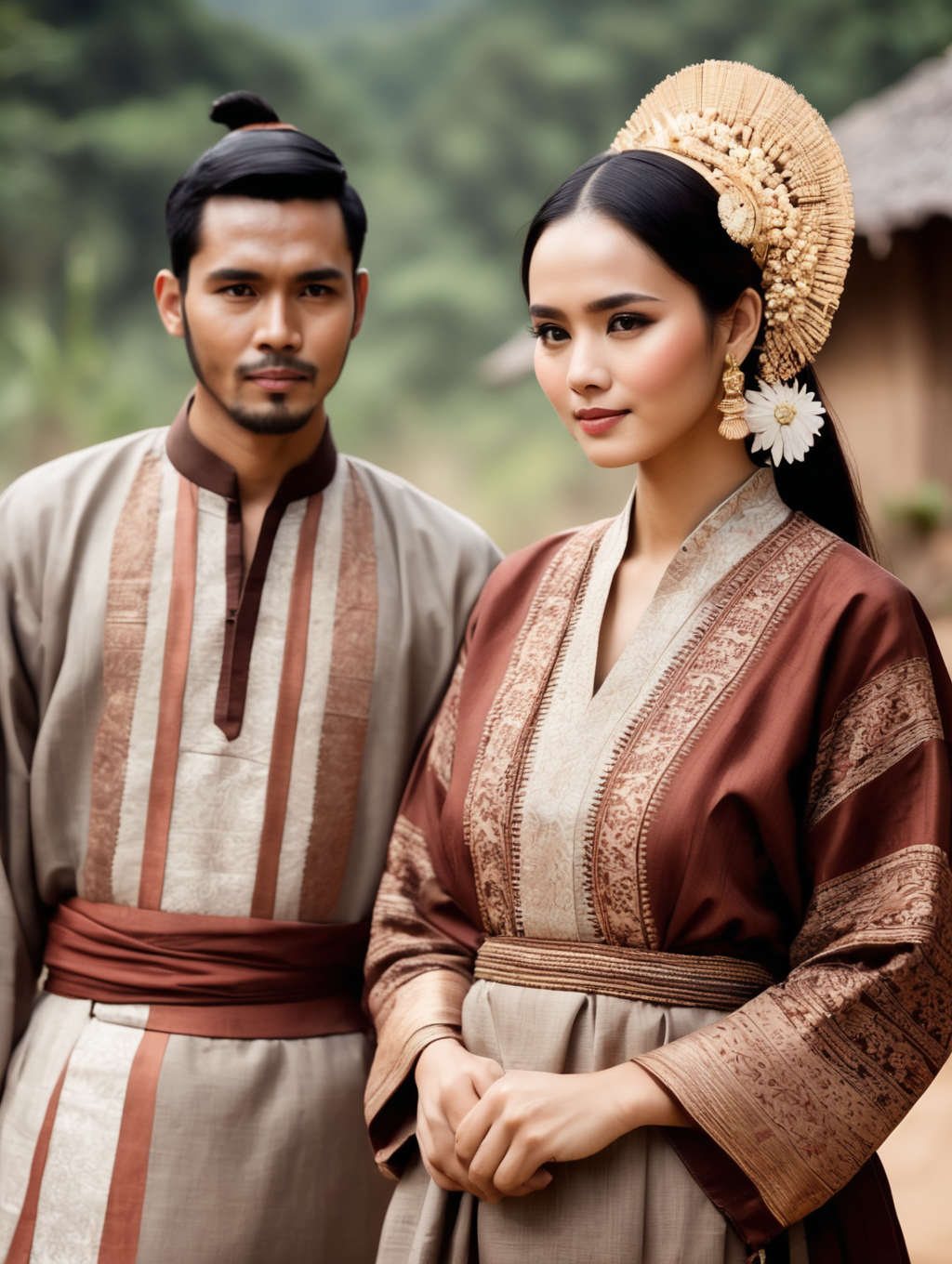 Premium Free ai Images | jarai traditional dress