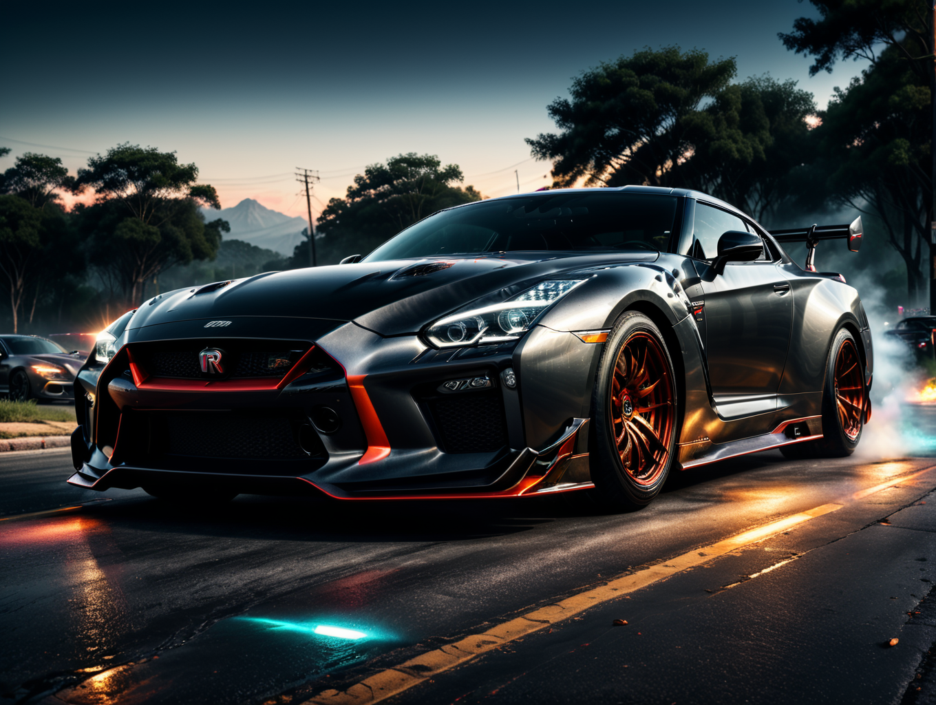 Premium Free ai Images | super cool gtr modified car