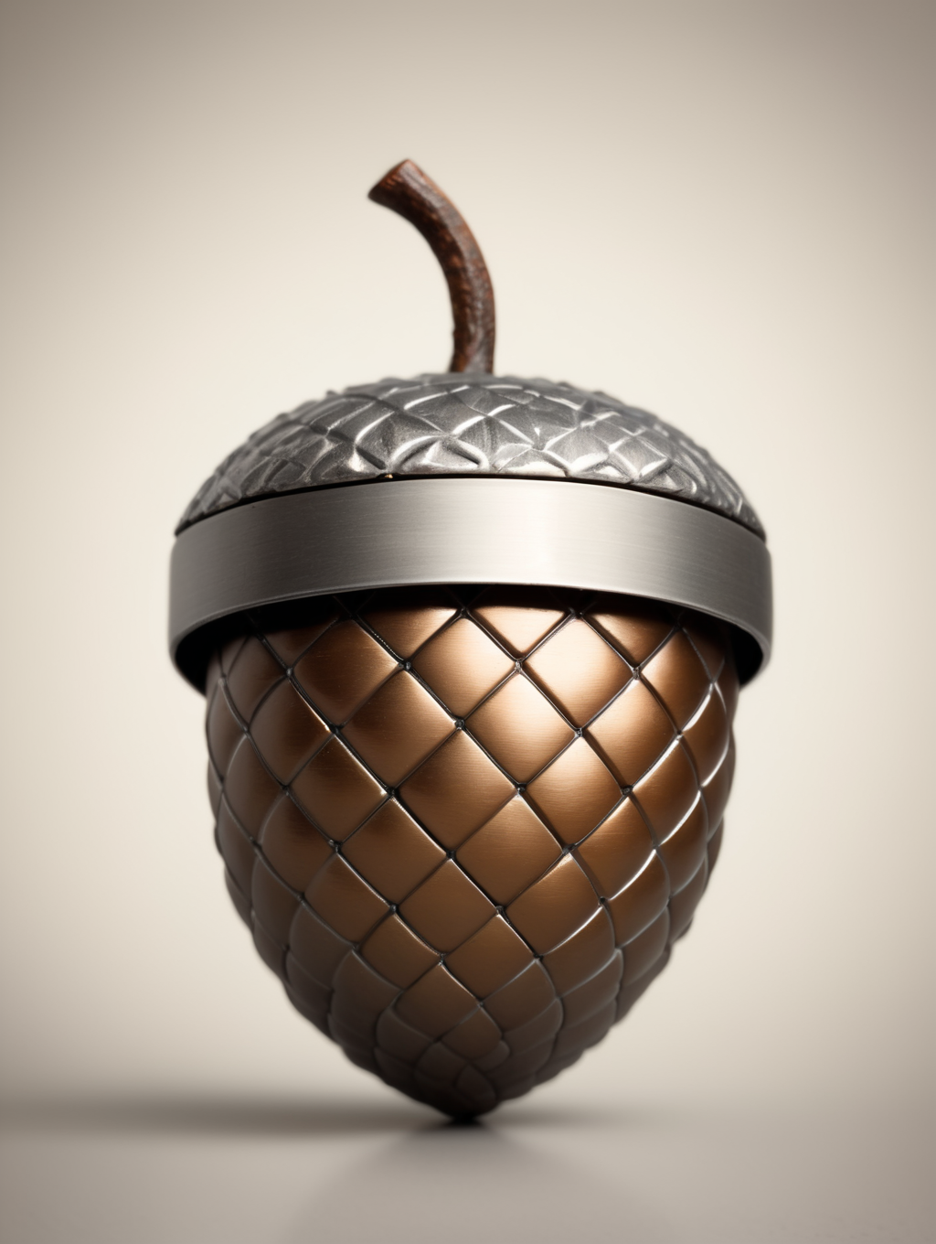 Premium Free ai Images | acorn made of metal