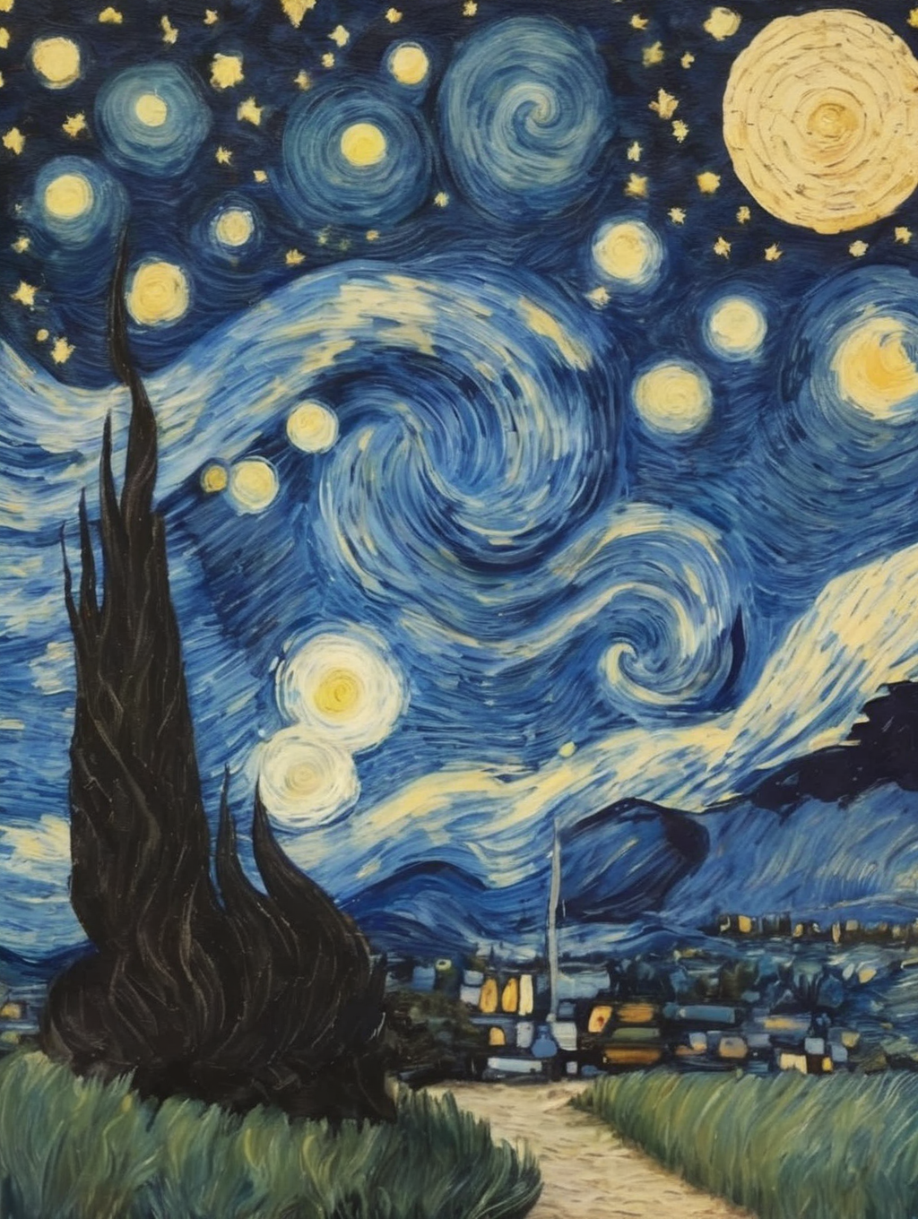 Premium Free ai Images | write stonercornerth in starry night style ...