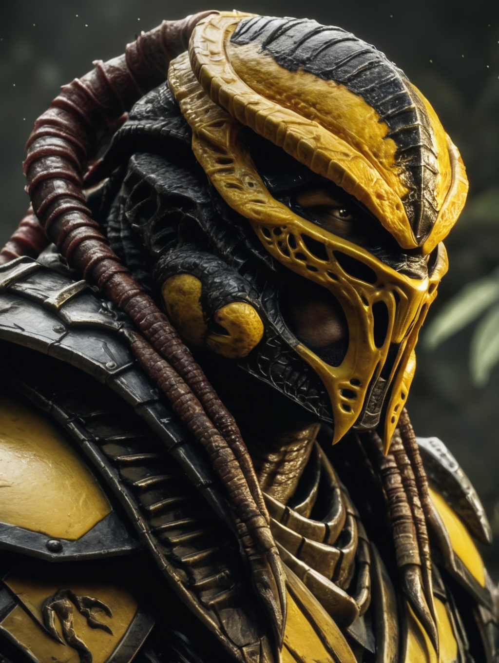 Premium Free ai Images | scorpion from mortal kombat mixed with the ...