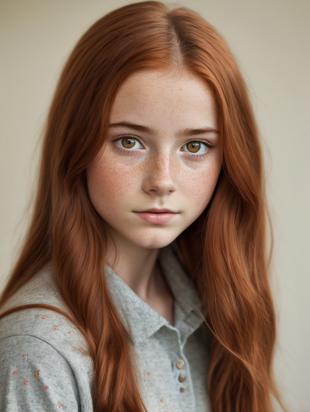 Premium Free Ai Images Scottish Adolescent Female Long Auburn Hair Brown Eyes Freckles