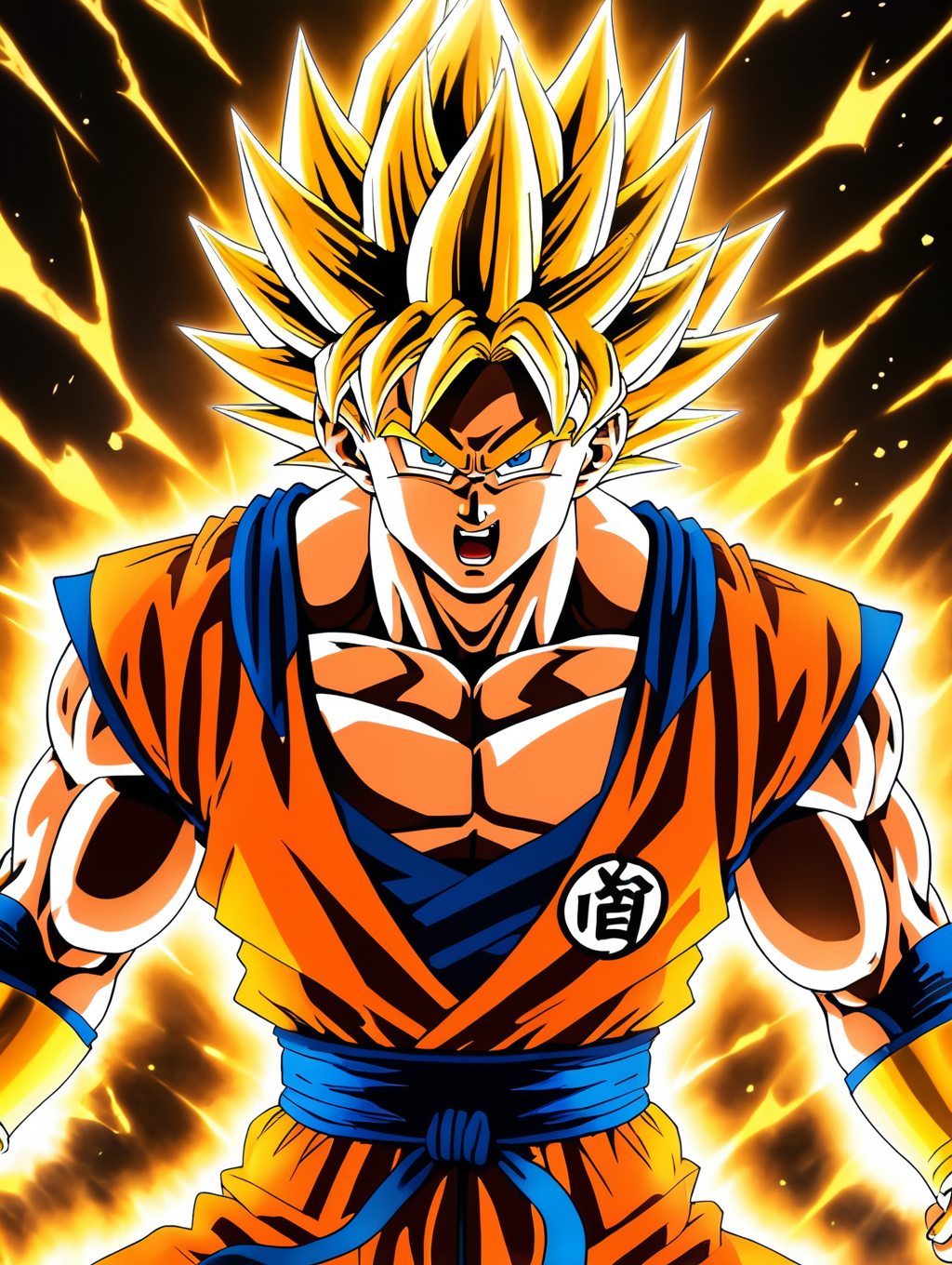 Premium Free ai Images | goku from dragonball turning super sayain