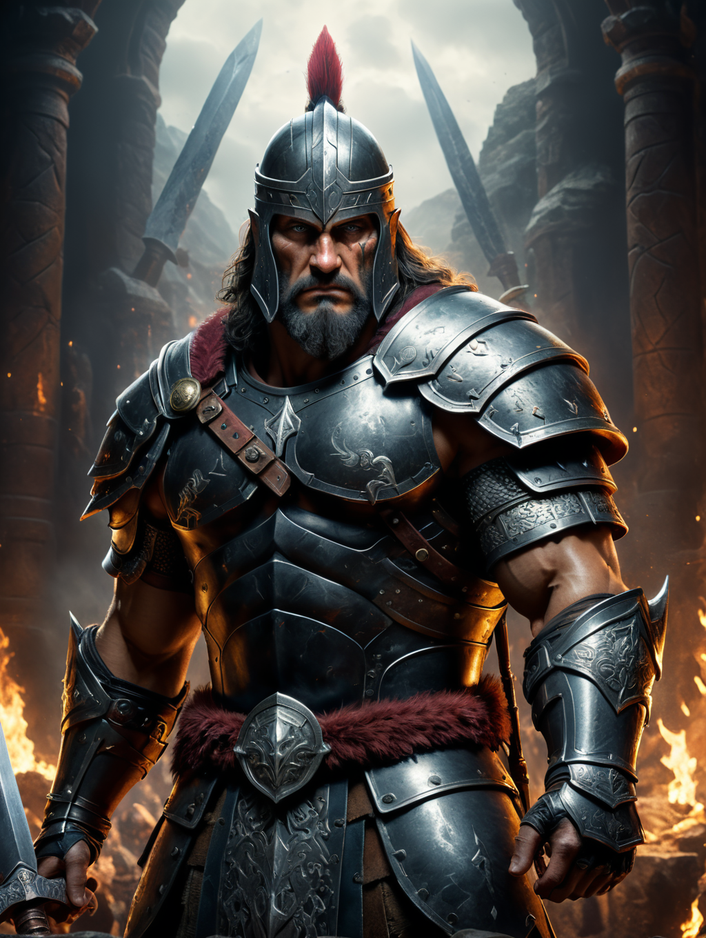 Premium Free ai Images | jared petit the one above man knightly ...