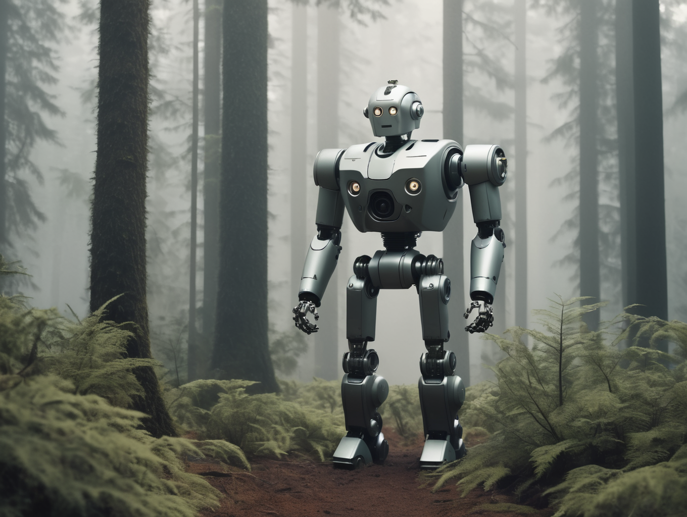 Premium Free ai Images | robot in unearthly forest