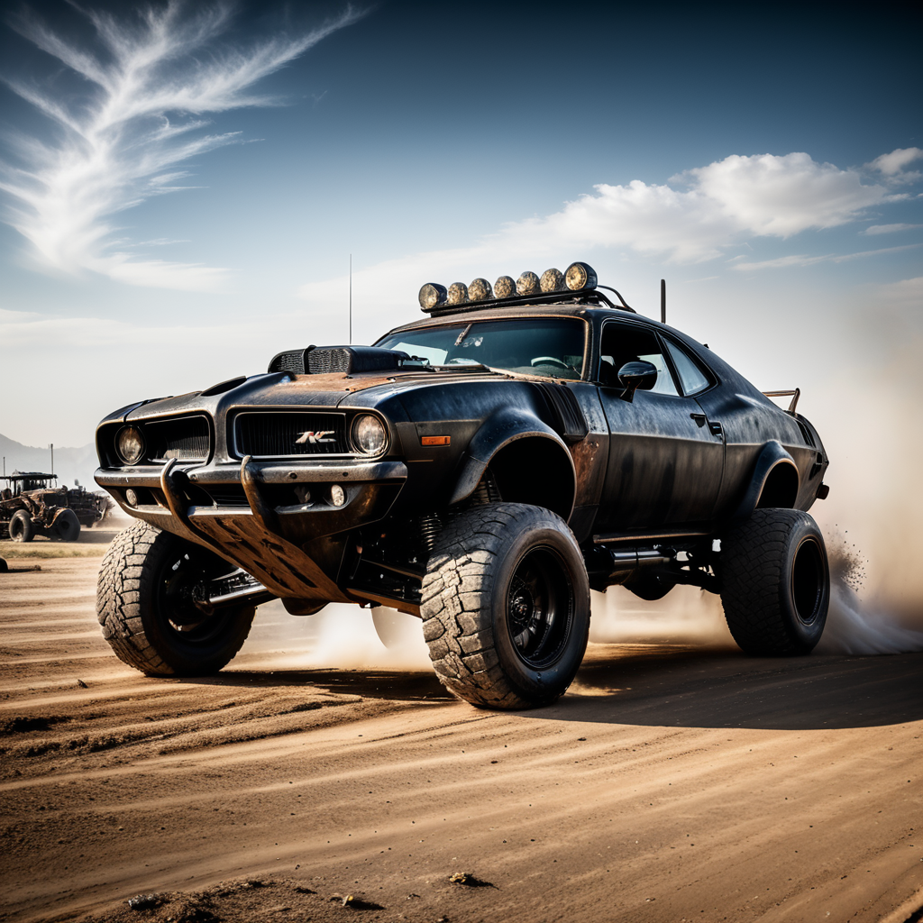 Premium Free ai Images | cinematic filmic image with george millers mad ...