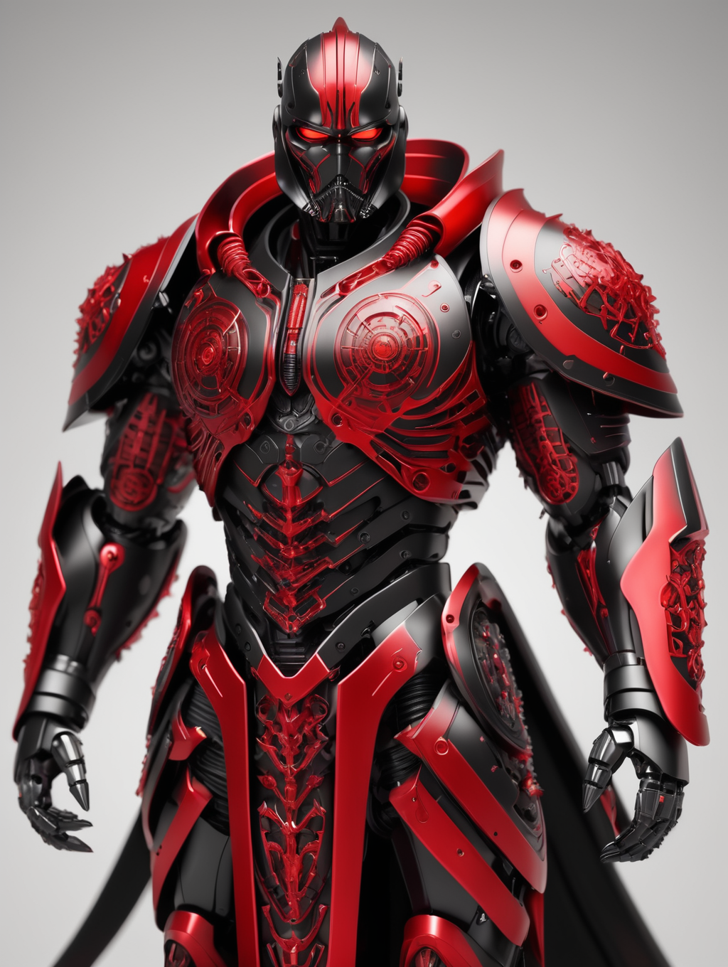 Premium Free ai Images | matte black and red armored cybernetic sith ...